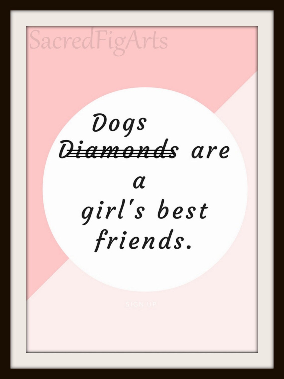 Dog Quote Print, Girl Room Decor, Coral Pink Art (PDF Download) - Etsy