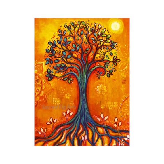 Tree Painting Tree of Life Original Indian Art Spiritual | Etsy