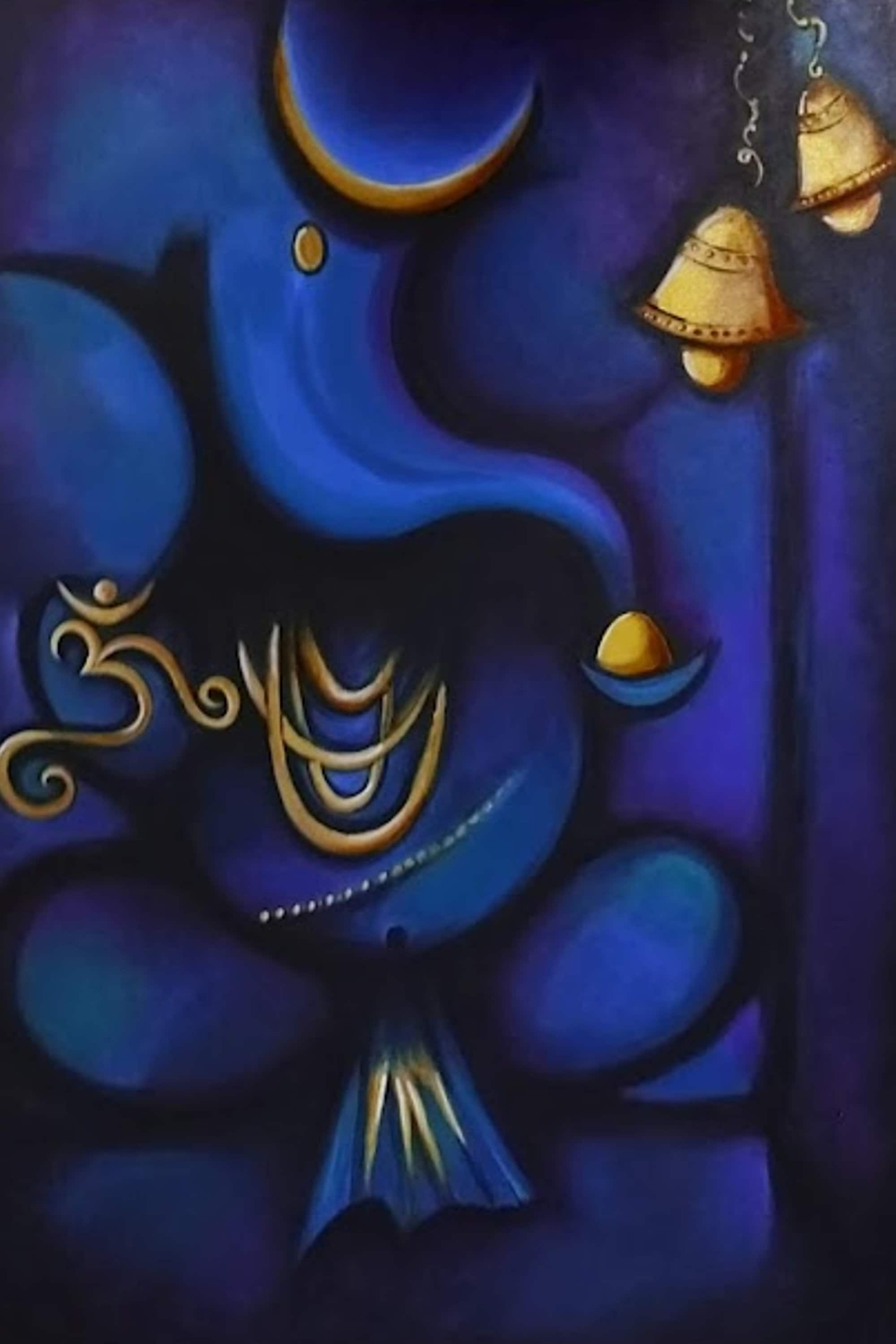Blue Ganesha, Modern Painting, Indian Art, Indian Artist, Wall Art ...
