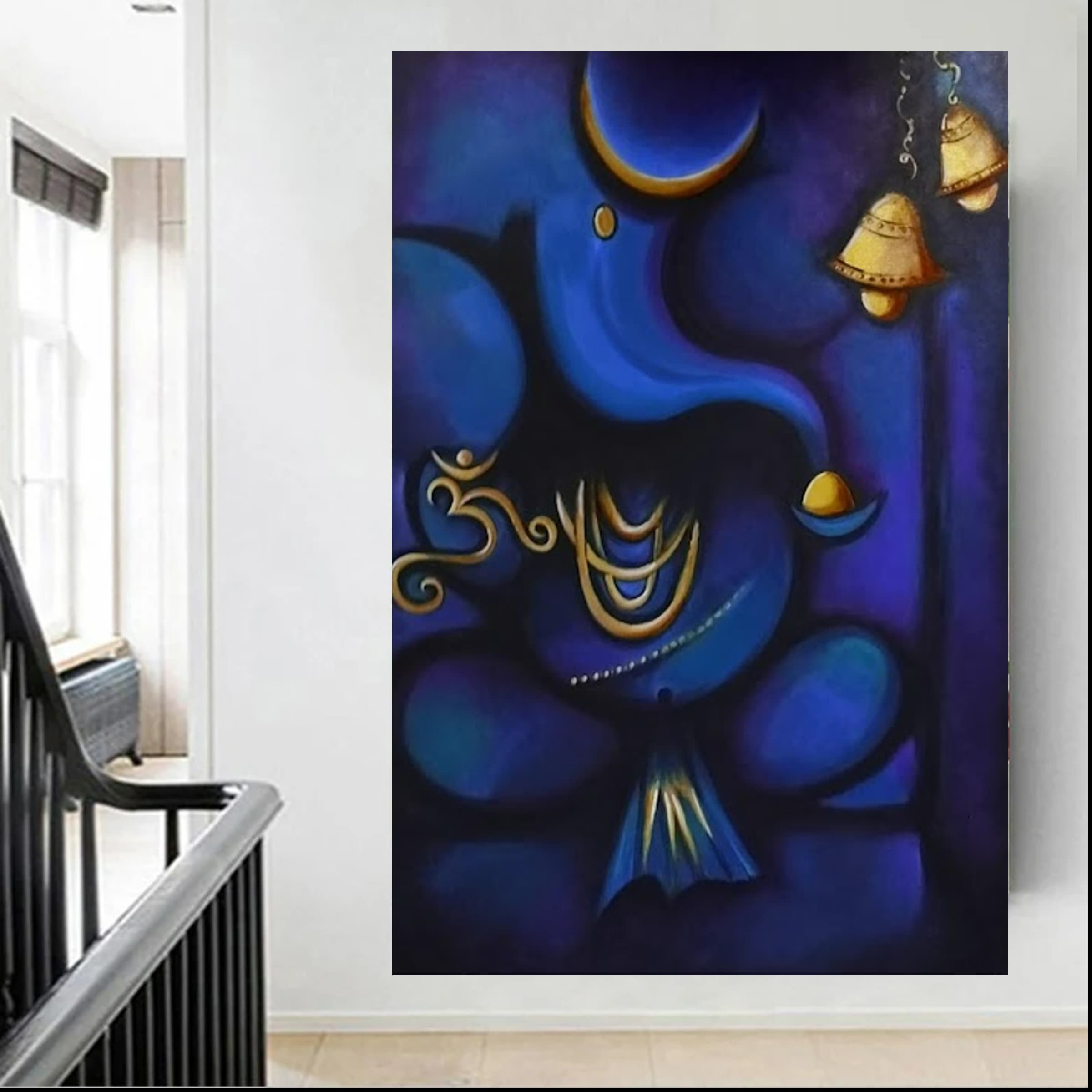 Blue Ganesha, Modern Painting, Indian Art, Indian Artist, Wall Art ...