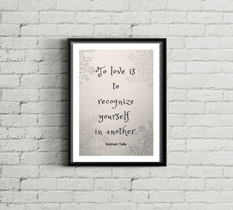 Eckhart Tolle Quote, Printable Wall Art, Typography Spiritual, Grey ...