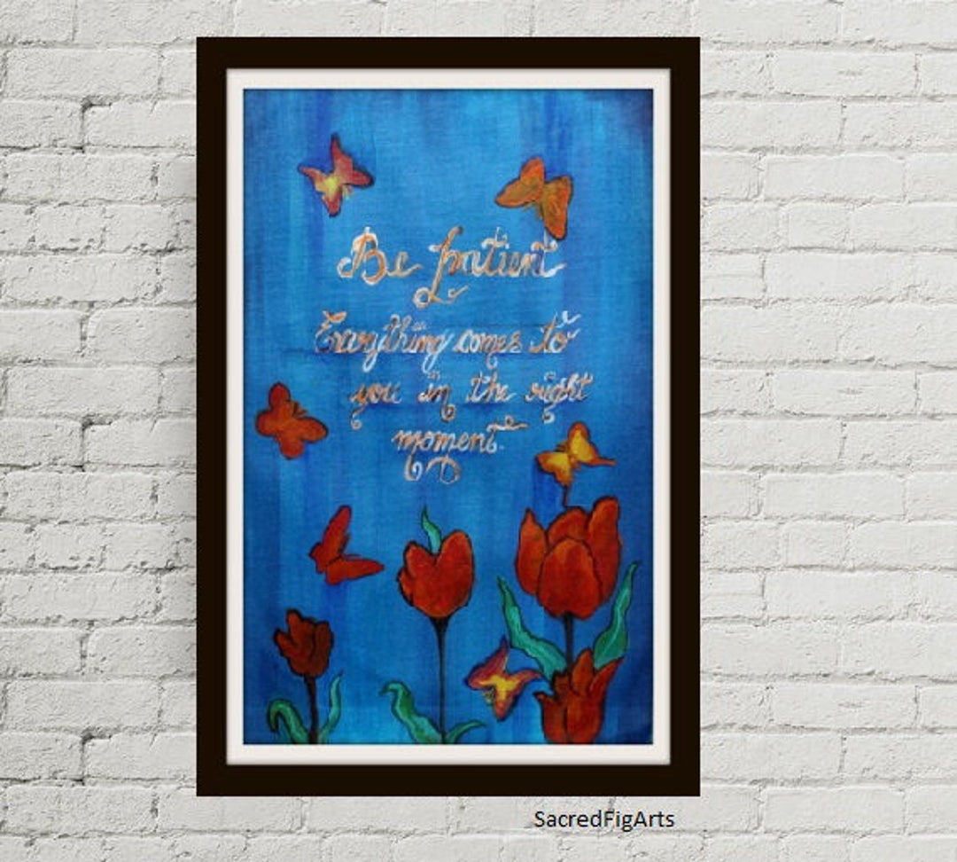 Calligraphy Art, Quote Painting, Quote on Canvas, Typography Art, Blue ...