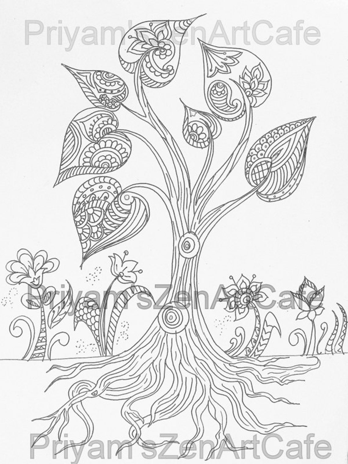 Tree of Life Instant Download Printable Art Adult Coloring - Etsy