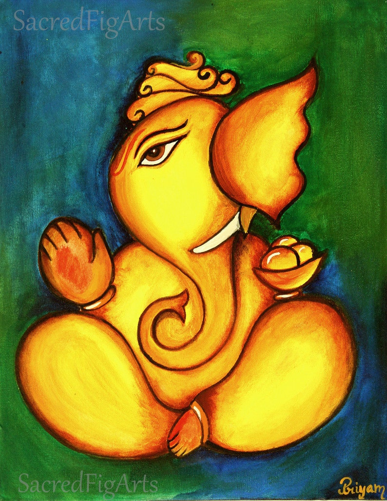 Original Acrylic Painting, Ganesha Canvas, Ganesha Art, Indian Painting ... Original Acrylic Painting, Ganesha Canvas, Ganesha Art, Indian Painting ...