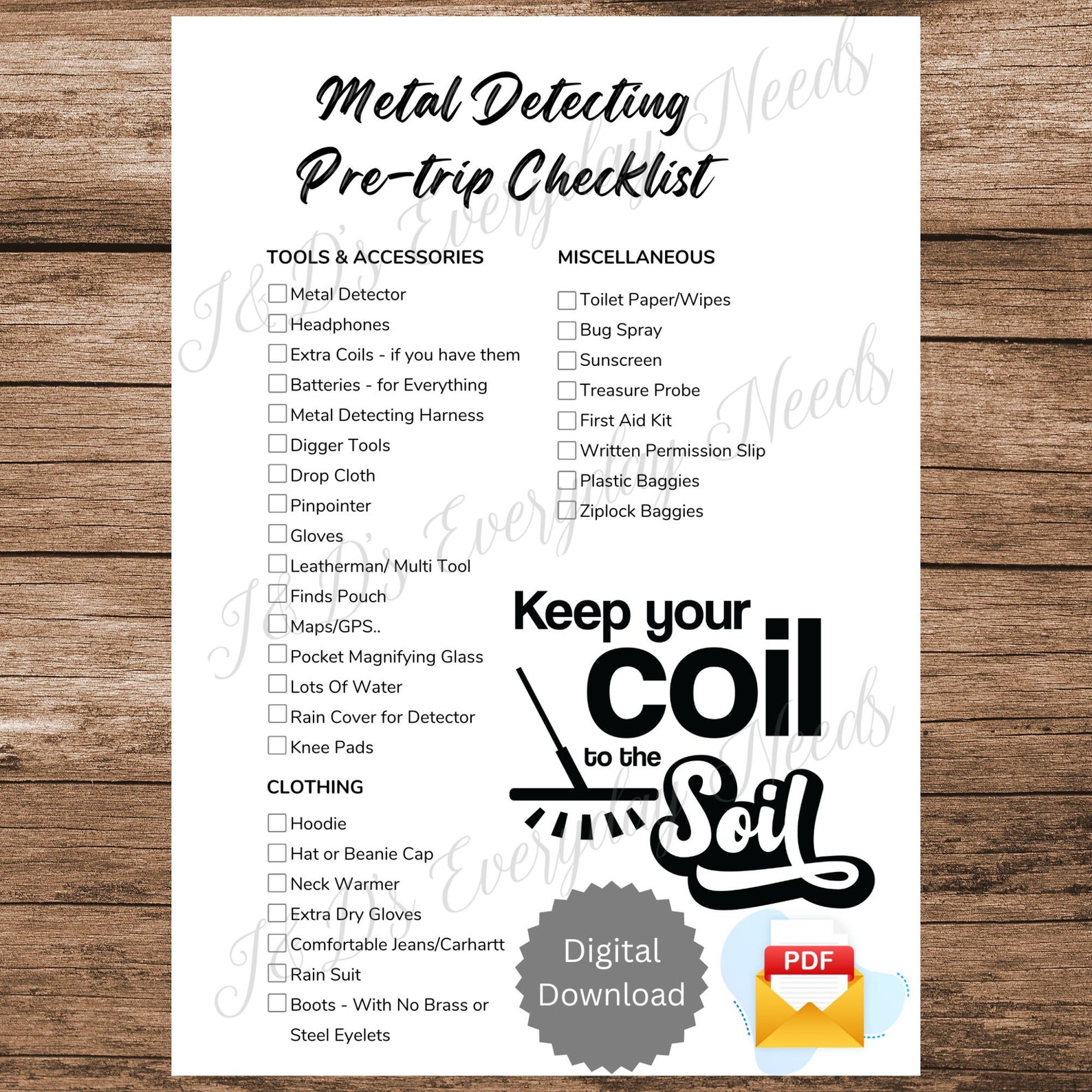 Metal Detecting Checklist | Pre-trip Checklist | Metal Detecting ...