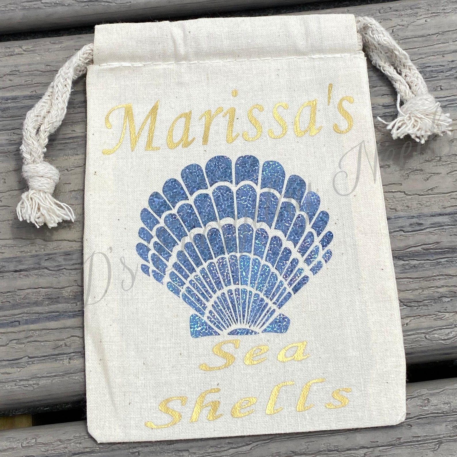 Sea Shell Bag Sea Shell Collecting Bag Personalized - Etsy
