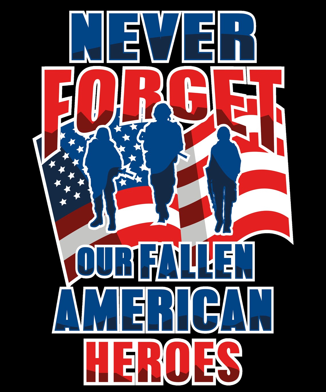 Military Veteran Memorial Day Never Forget Our Fallen American - Etsy