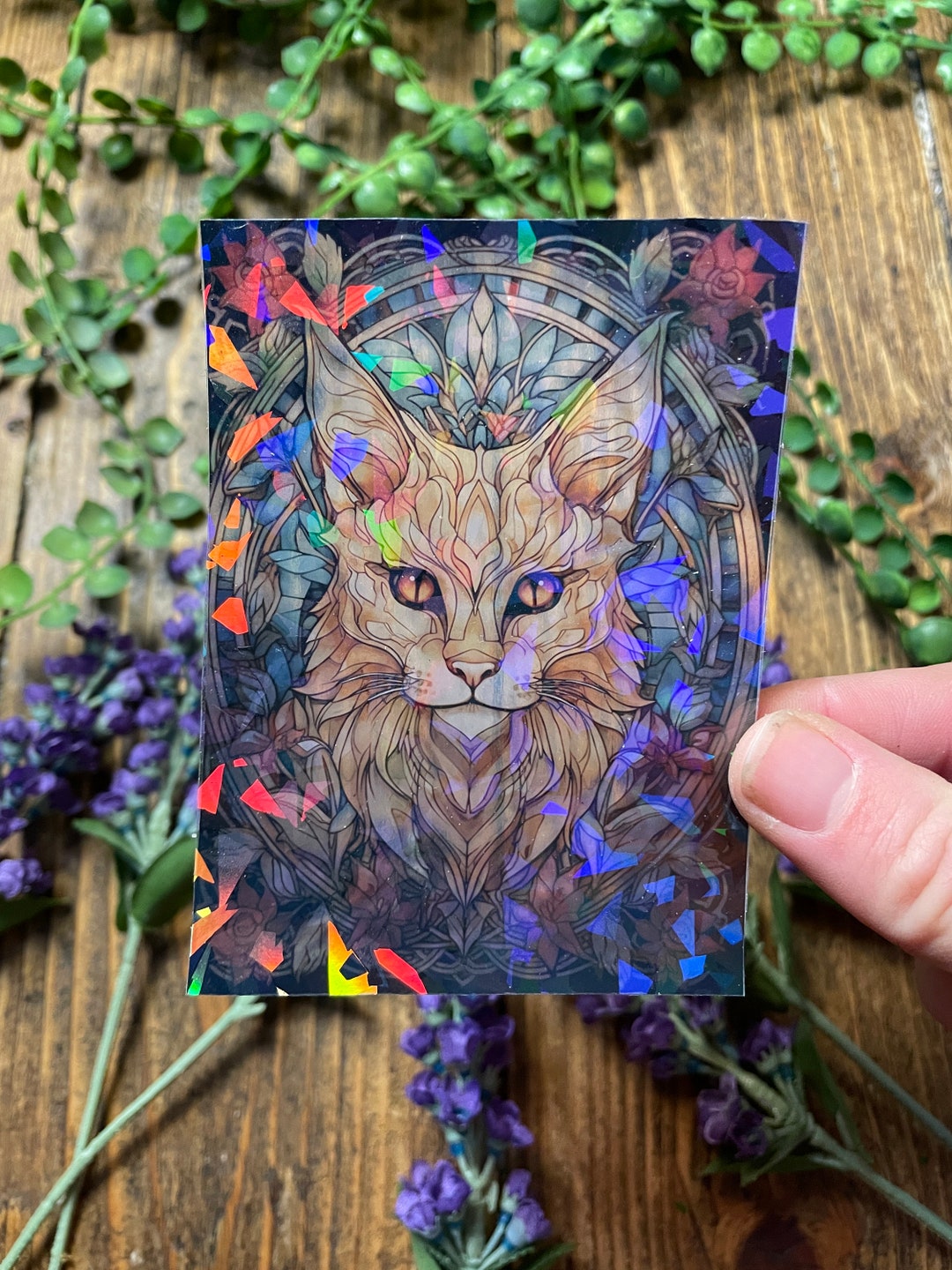 Lynx Suncatcher Sticker, Stained Glass Effect, Clear Window Sticker ...