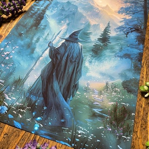Lonely Wizard Watercolor Art Print, Fantasy Painting, Watercolor ...
