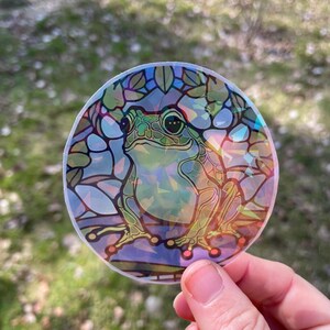 Frog Suncatcher Sticker, Stained Glass Effect, Clear Sticker, Window ...