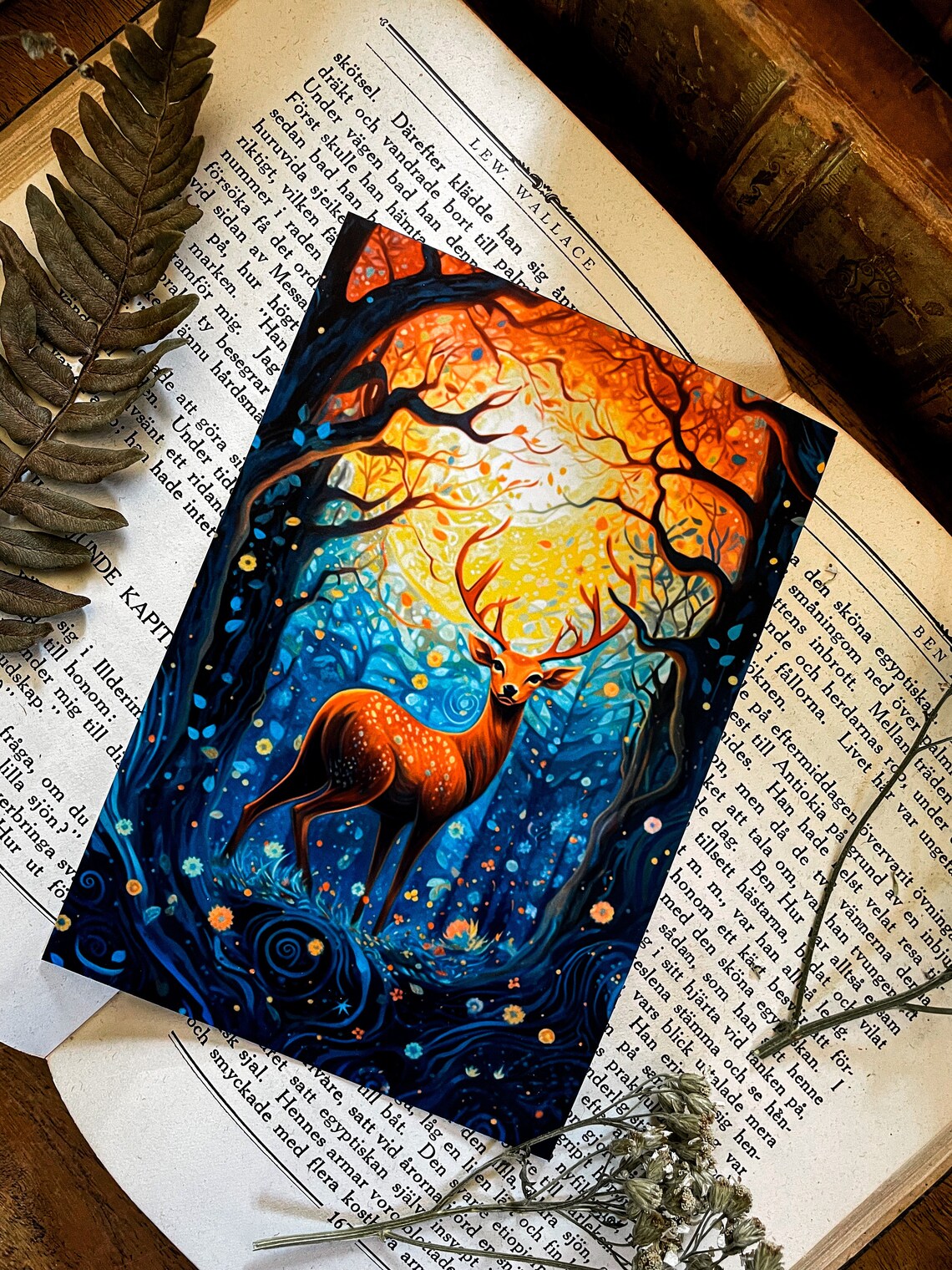 Summer Solstice Deer Greeting Card - Etsy
