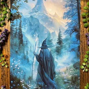 Lonely Wizard Watercolor Art Print, Fantasy Painting, Watercolor ...