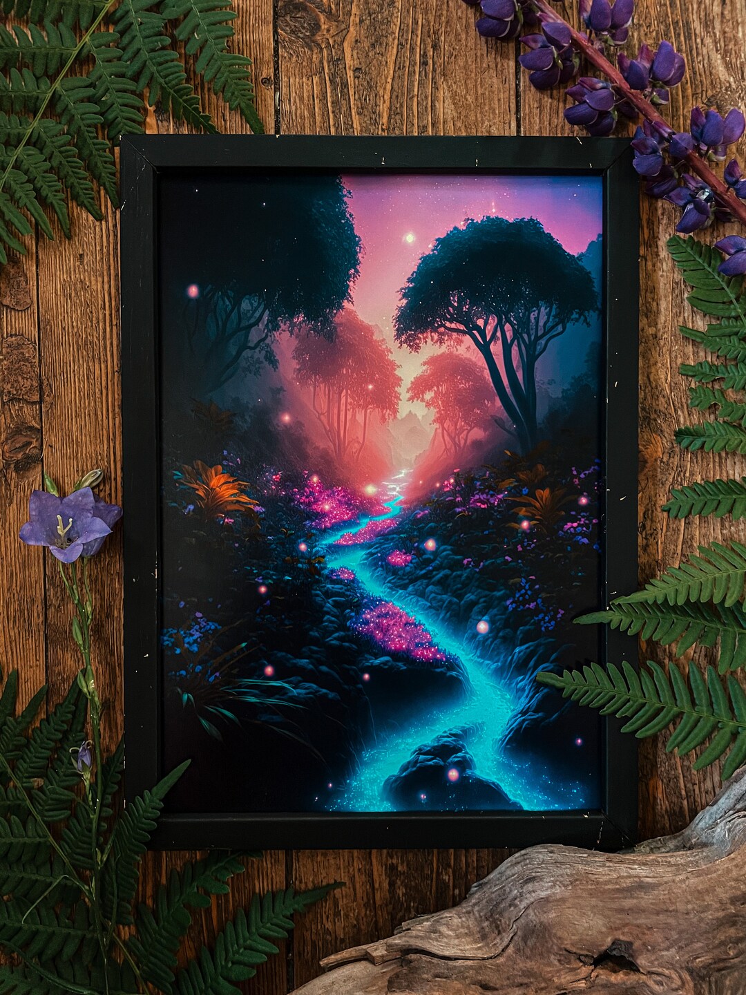 Fantasy Landscape Art Print, Magic Forest Artwork, Fairycore Poster ...