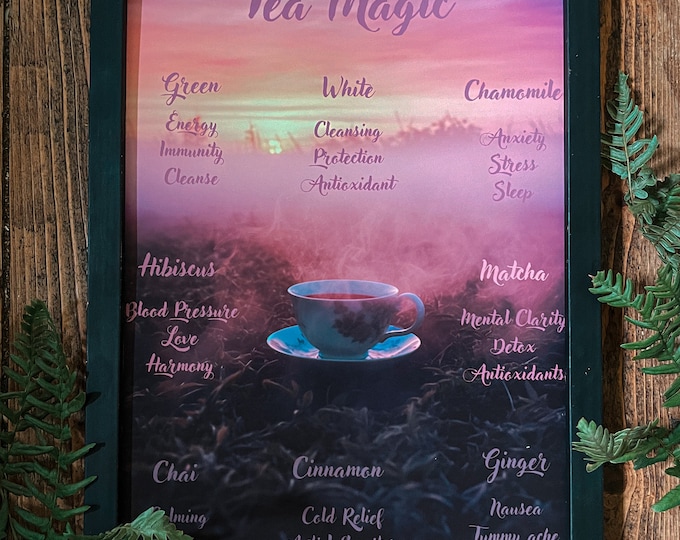 Tea With a Green Witch Witchy Wall Art - Etsy