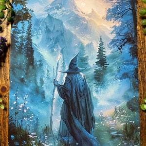 Lonely Wizard Watercolor Art Print, Fantasy Painting, Watercolor ...