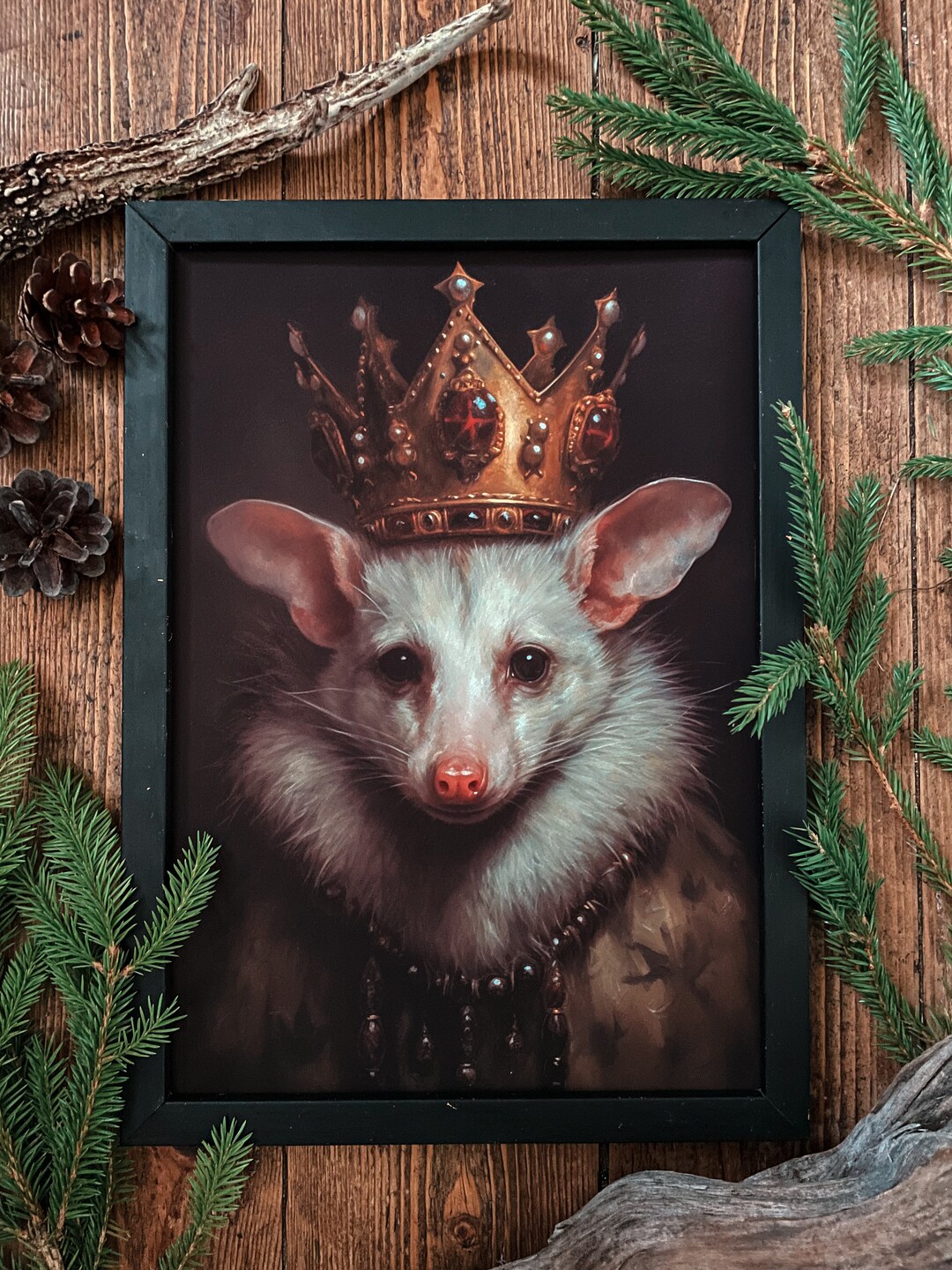 Whimsical Possum King Art Print: Unique Home Decor for Animal Art ...