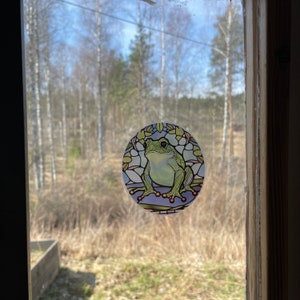 Frog Suncatcher Sticker Stained Glass Effect Clear Sticker - Etsy