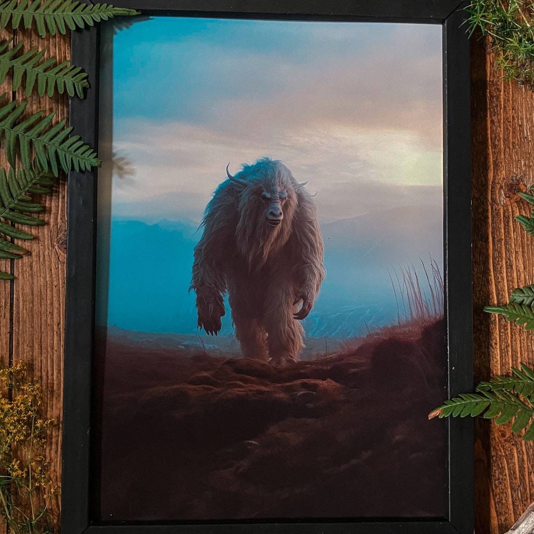 Mystical Mountain Troll Art Print, Fanyasy Painting, Fairytale Home ...