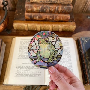 Frog Suncatcher Sticker, Stained Glass Effect, Clear Sticker, Window ...