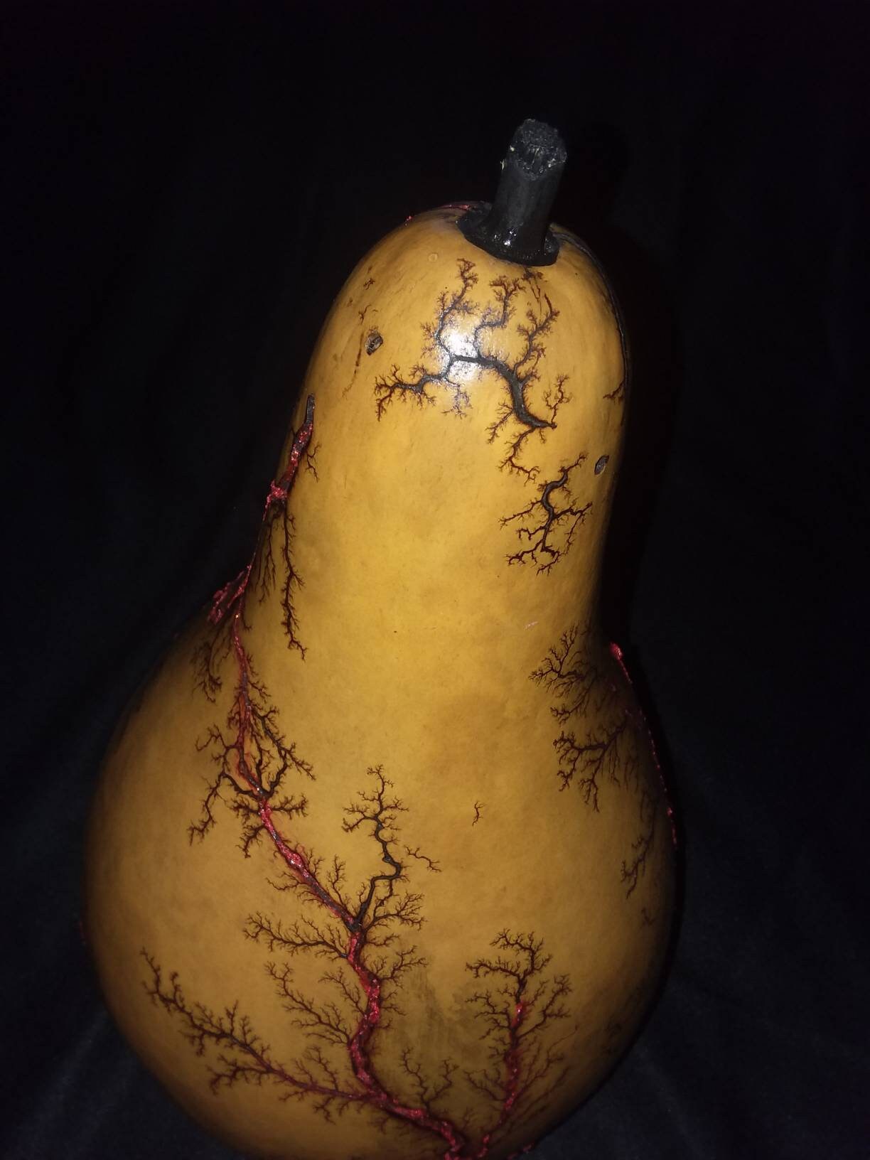 Fracked Gourd with Red Accents | Etsy