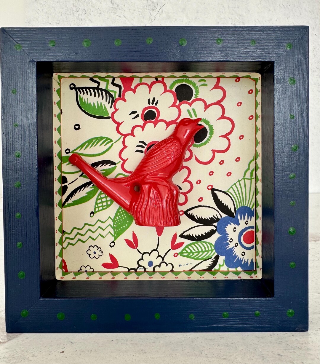 Red Bird Whistle Shadow Box - Etsy