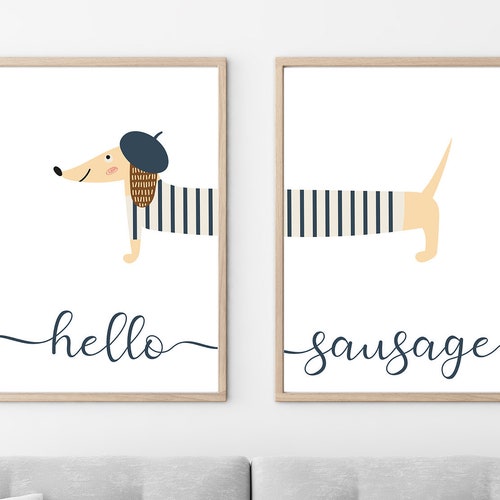 Sausage Dog Printable Wall Art Dachshund Gift Art Print - Etsy