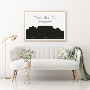 Table Mountain Print, Table Mountain Outline, Table Mountain Diagram ...