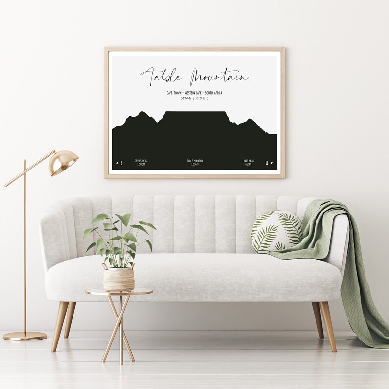 Table Mountain Print, Table Mountain Outline, Table Mountain Diagram ...