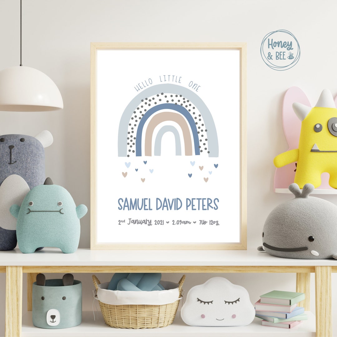 New Baby Print - Framed or Print Only, Personalised Baby Print, Birth ...