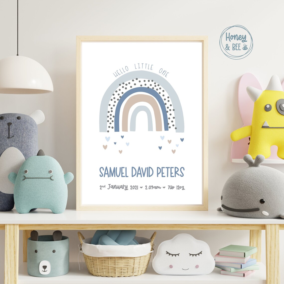 New Baby Print - Framed or Print Only, Personalised Baby Print, Birth ...