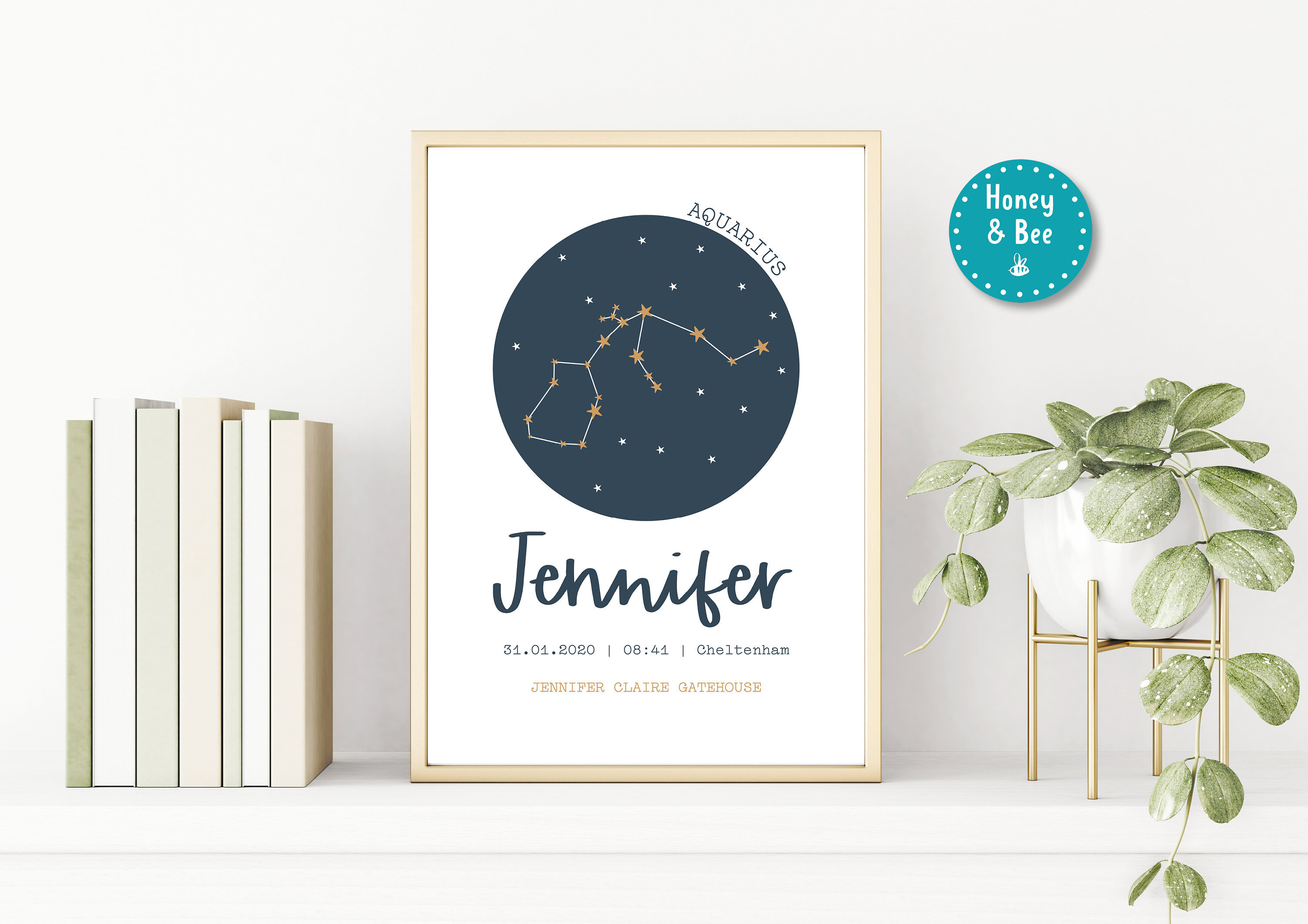 New Baby Star Sign Print Birth Print Personalised Baby Gift - Etsy UK
