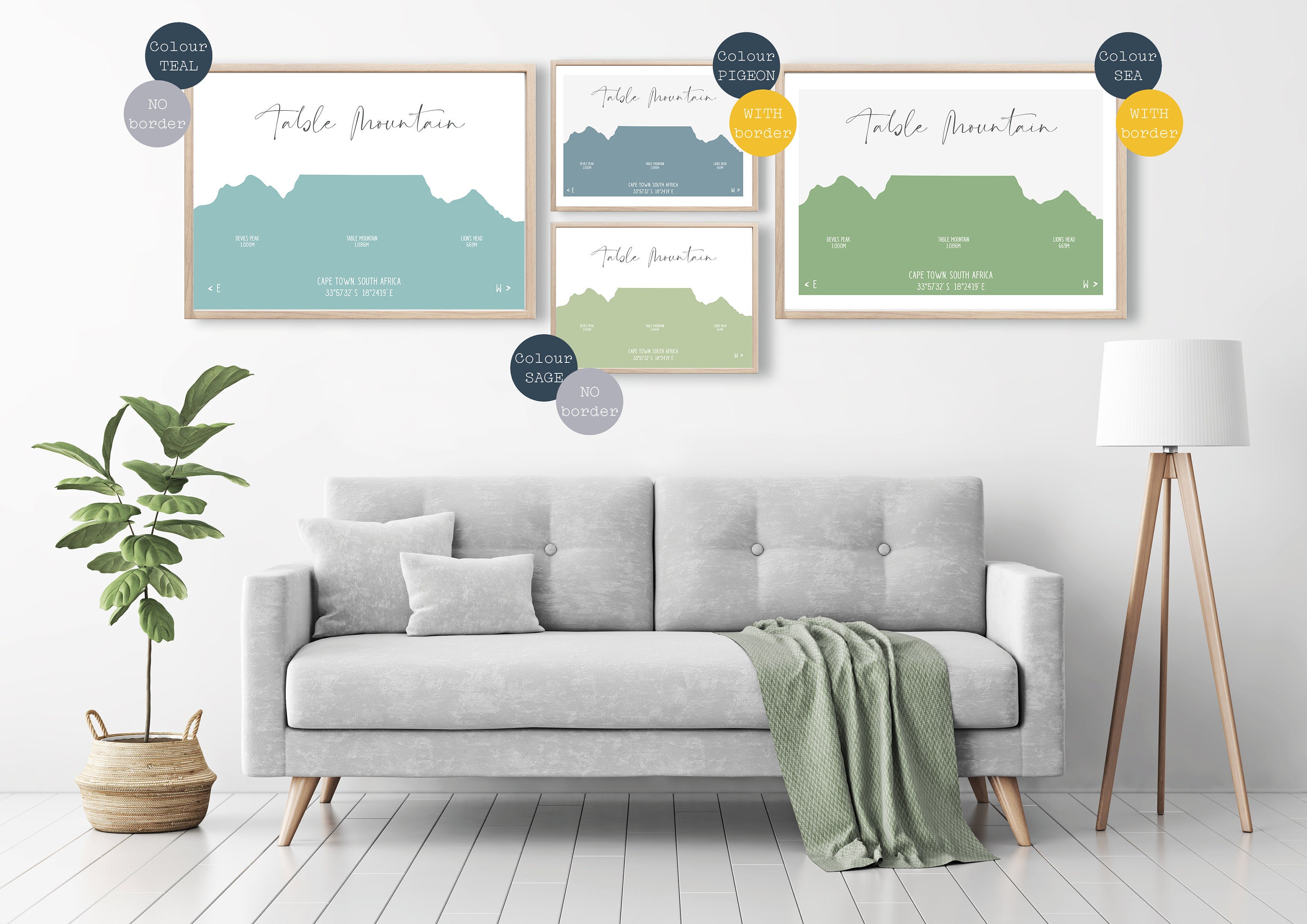 Table Mountain Print, Table Mountain Outline, Table Mountain Diagram ...