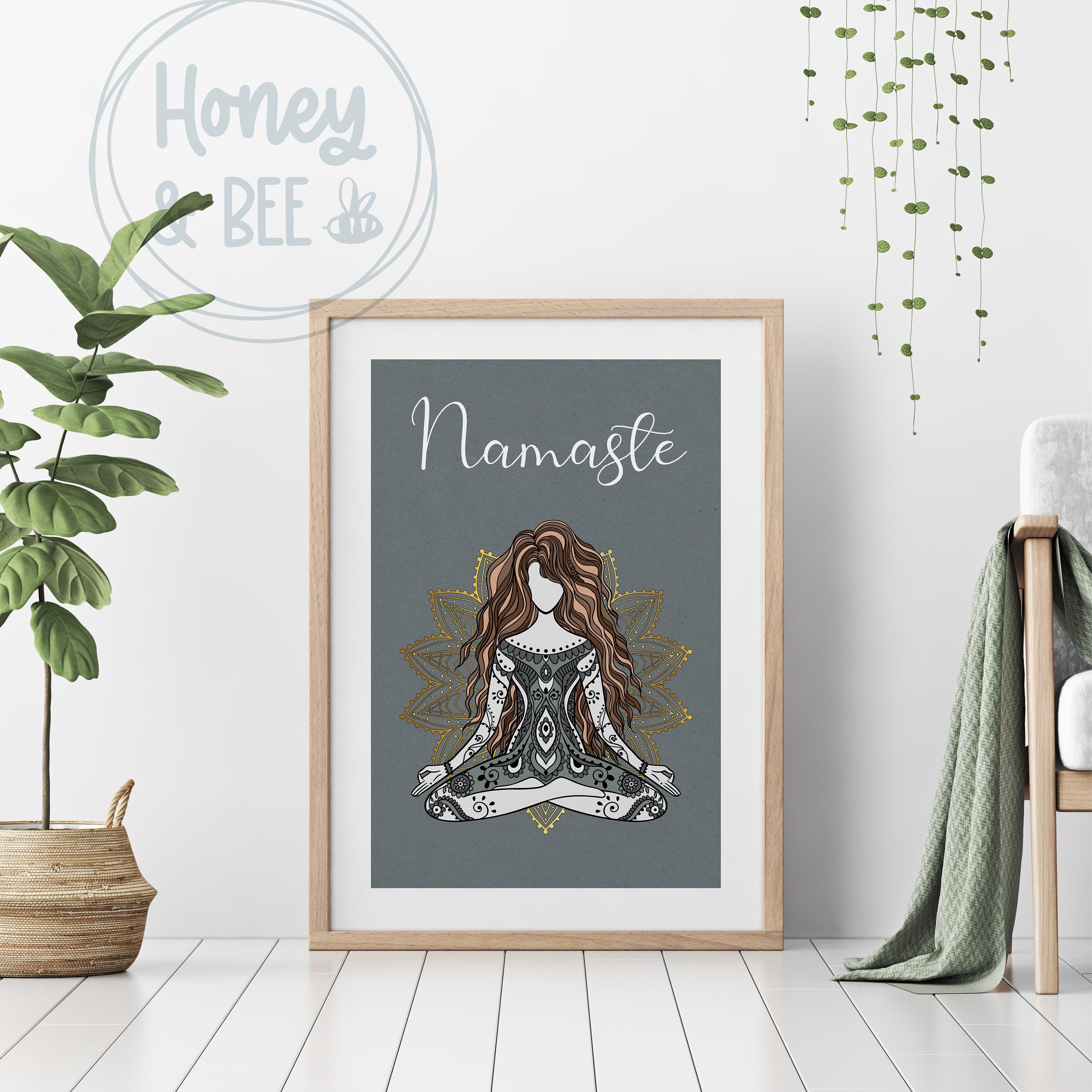 Namaste Print Framed or Print Only Bathroom Print Yoga - Etsy