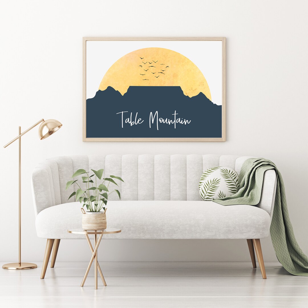 Sunset in Cape Town, Table Mountain Print, Sun, Table Mountain Art ...