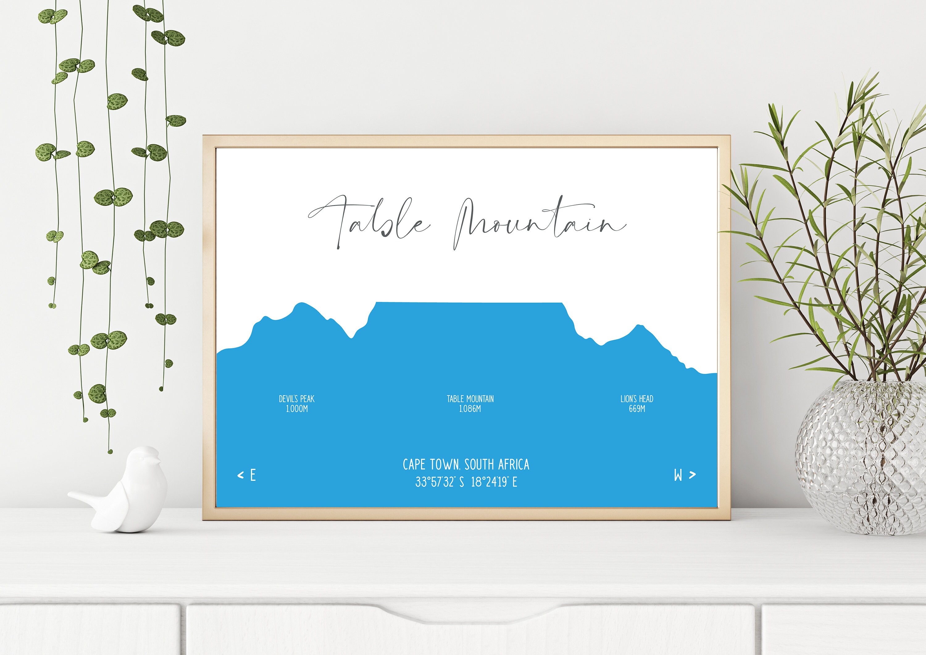Table Mountain Print Table Mountain Outline Table Mountain - Etsy UK