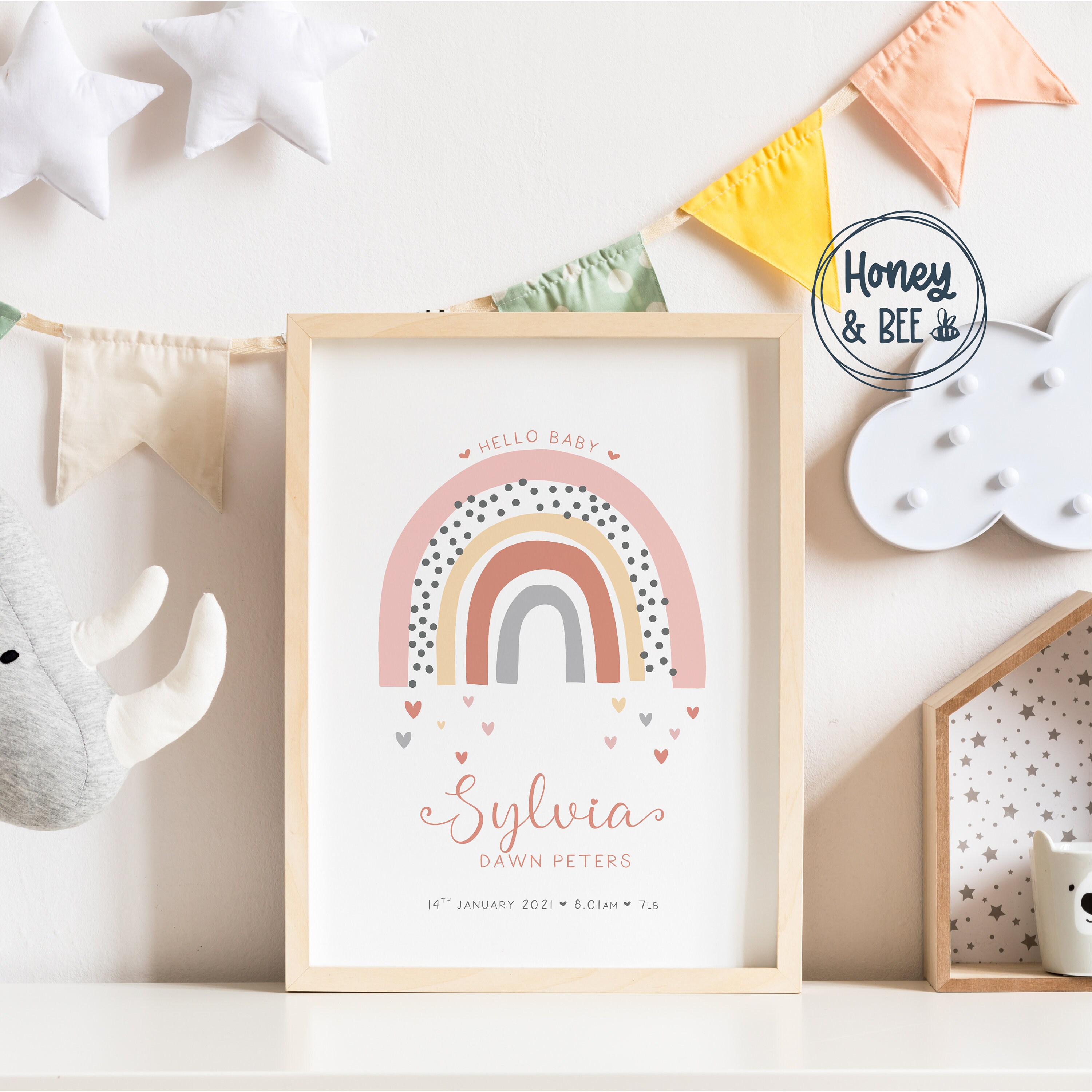 DIGITAL DOWNLOAD New Baby Print Birth Print Personalised | Etsy