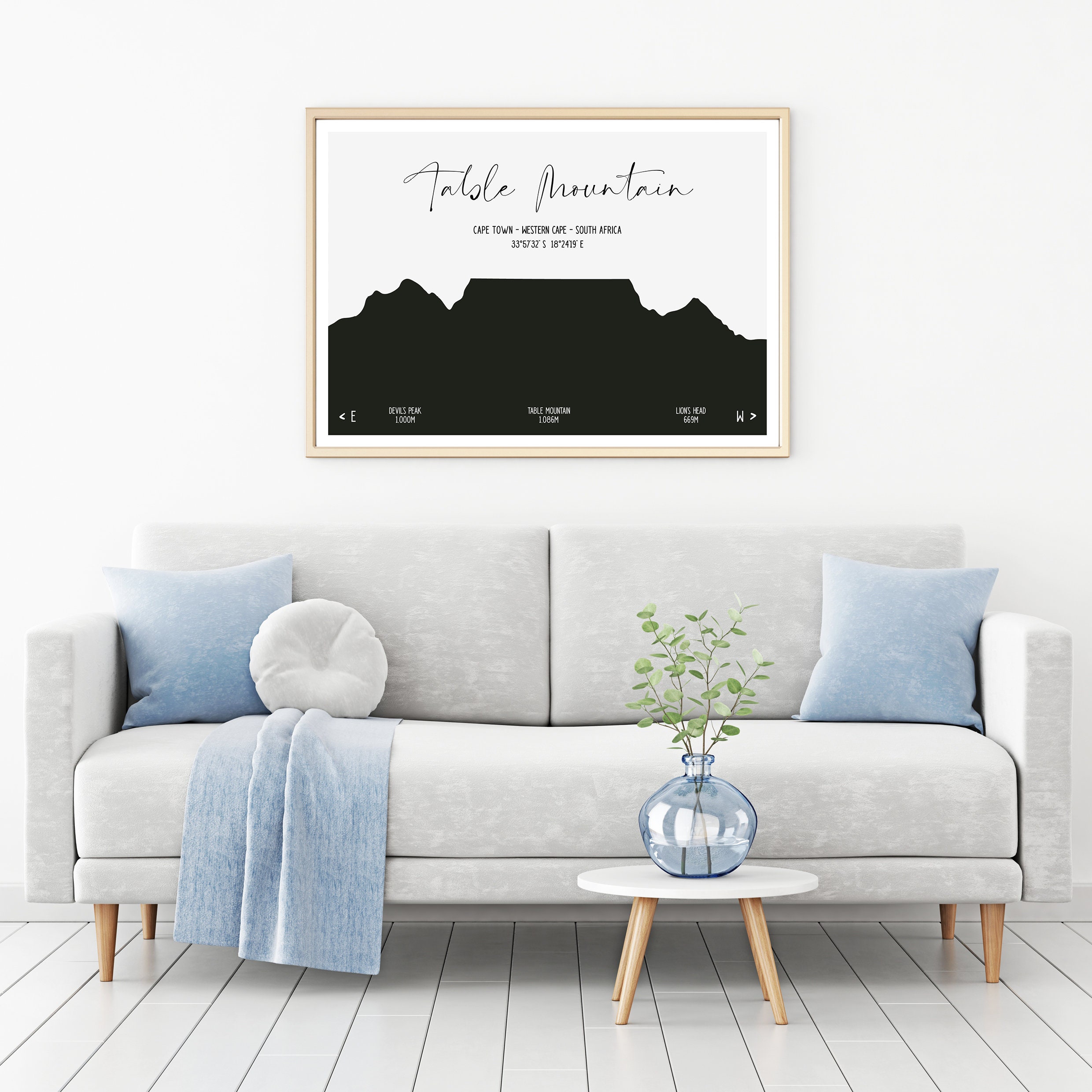 Table Mountain Print Table Mountain Outline Table Mountain | Etsy