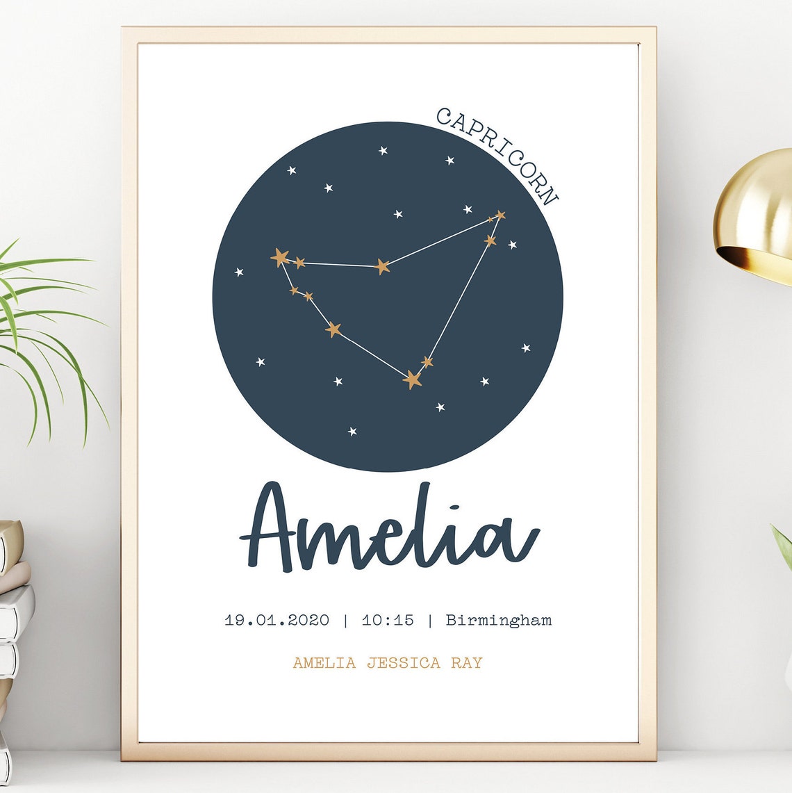 New Baby Star Sign Print Birth Print Personalised Baby Gift - Etsy UK