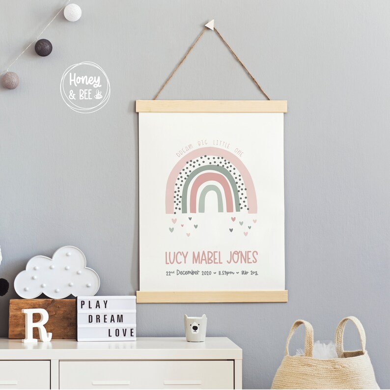 New Baby Print - Framed or Print Only, Personalised Baby Print, Birth ...