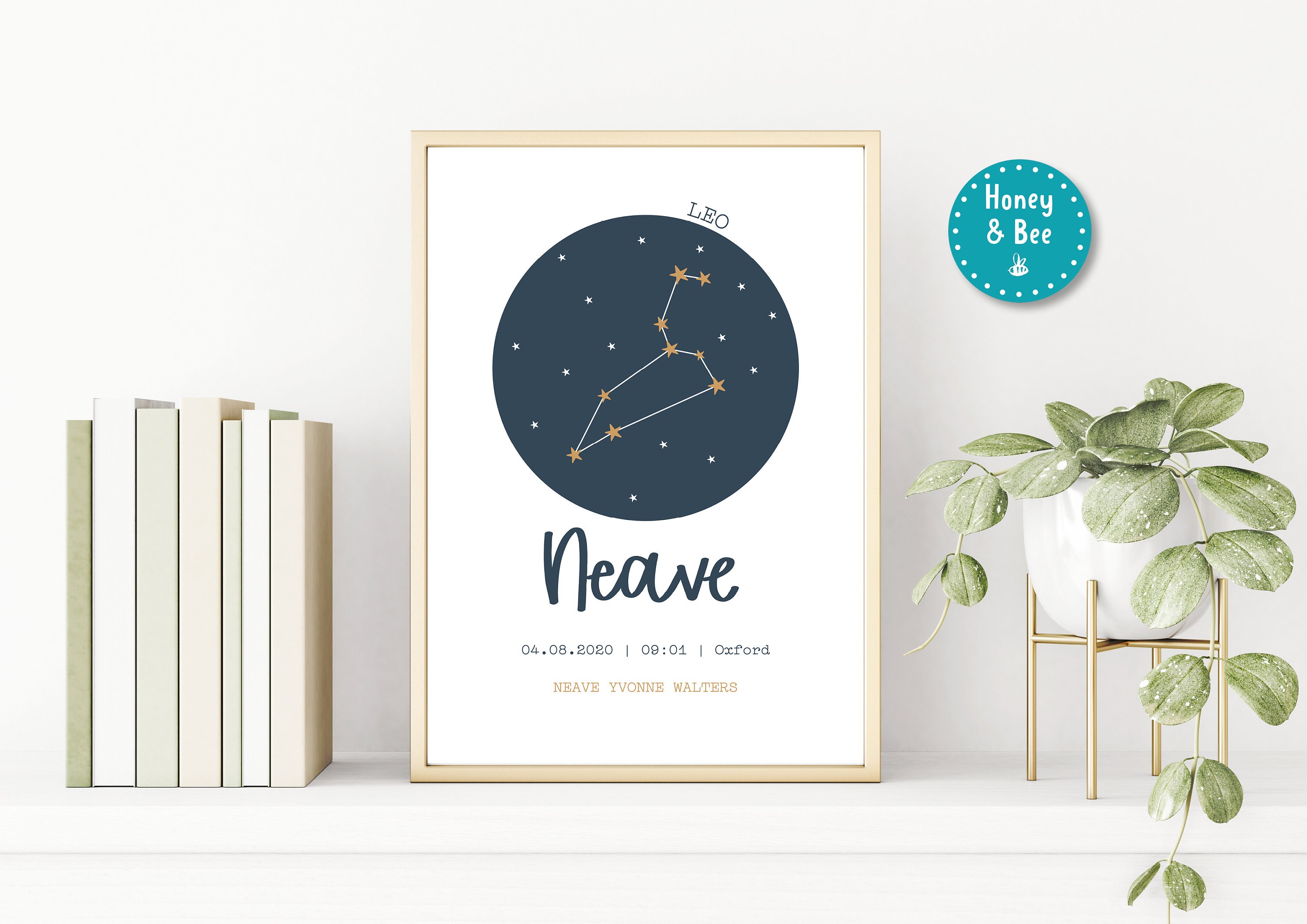 New Baby Star Sign Print Birth Print Personalised Baby Gift - Etsy UK