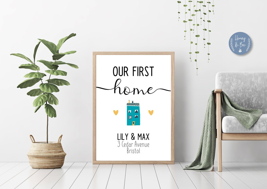 Our First Home Print, New Home Print, Family Print, House Warming Print ...