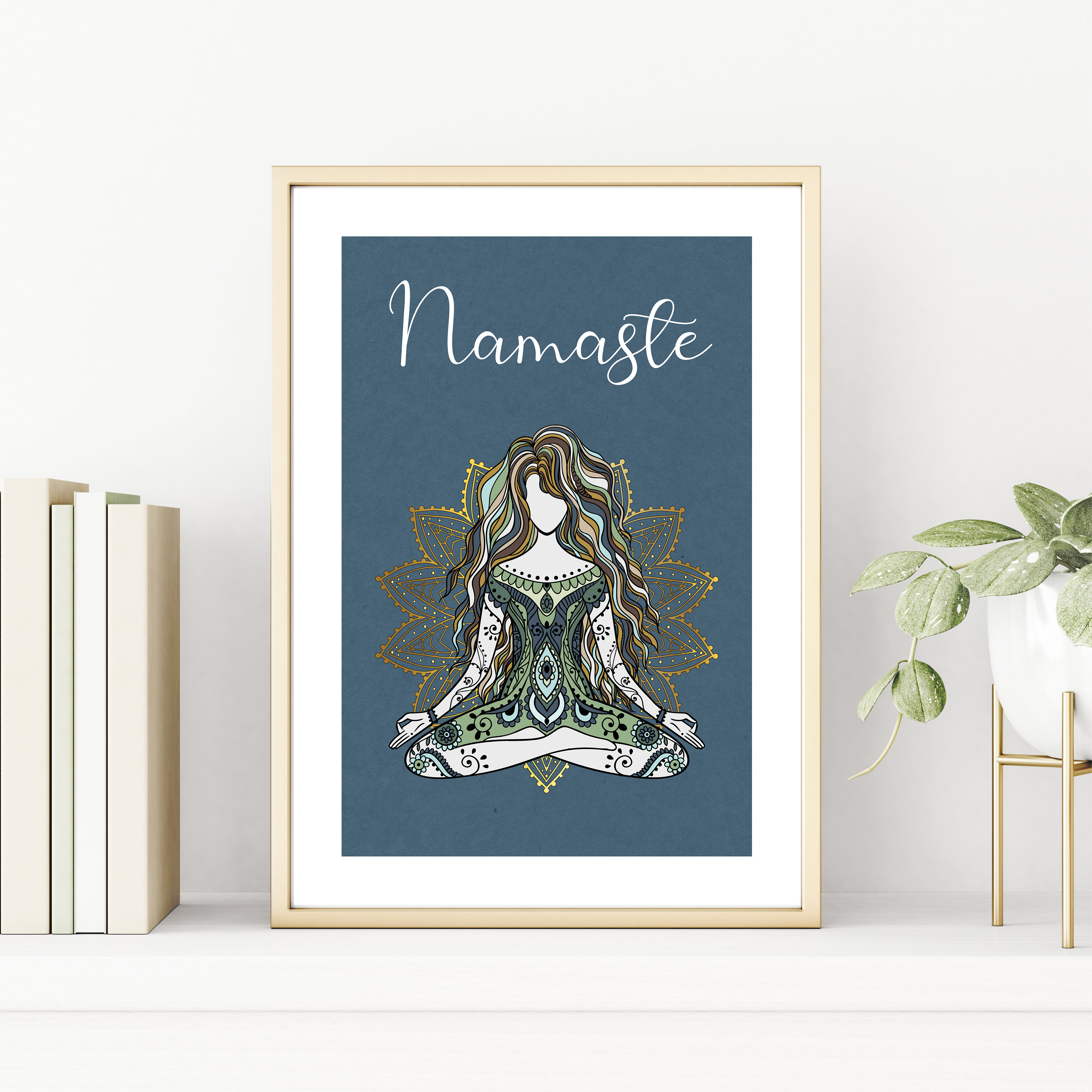 Namaste Print Framed or Print Only Bathroom Print Yoga - Etsy