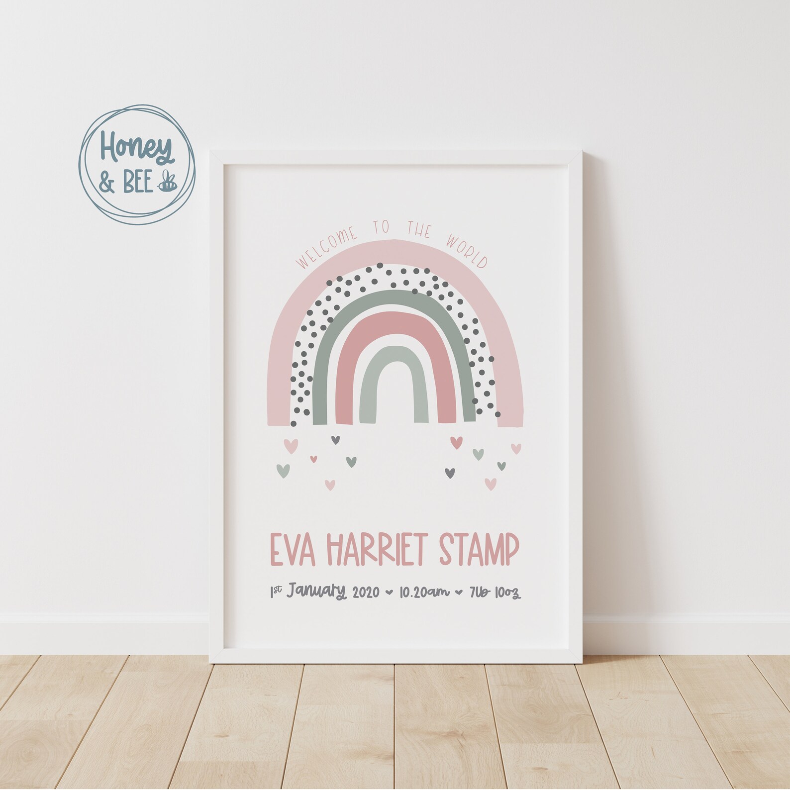 New Baby Print Framed or Print Only Personalised Baby | Etsy UK