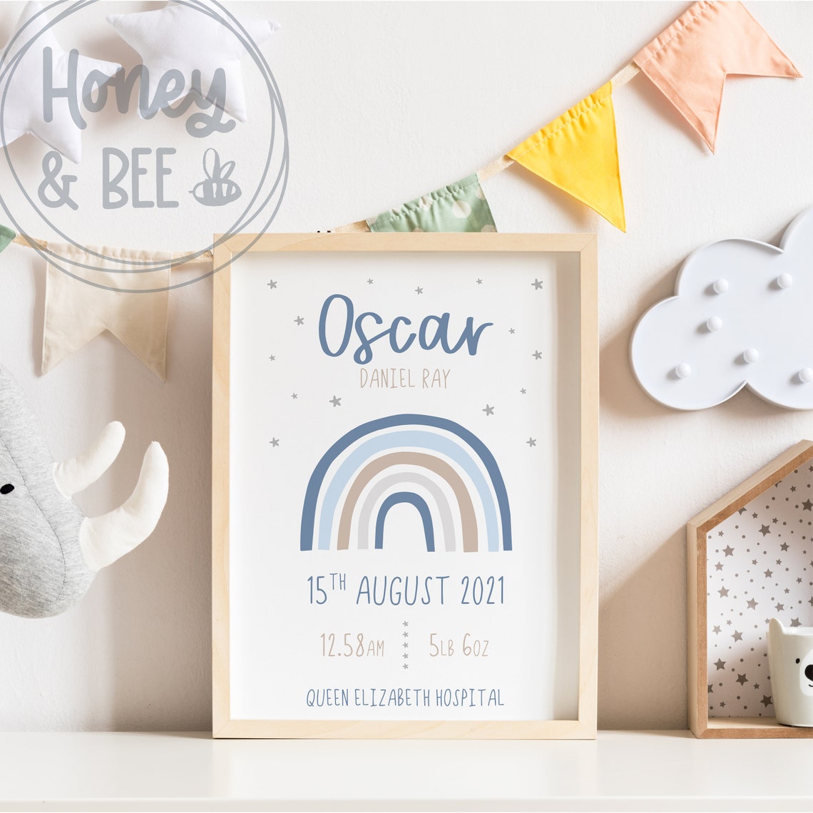 Personalised New Baby Print Framed or Print Only Birth - Etsy UK