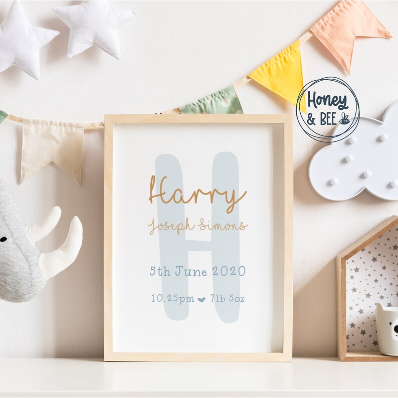 Personalised New Baby Print Framed or Print Only - Etsy UK