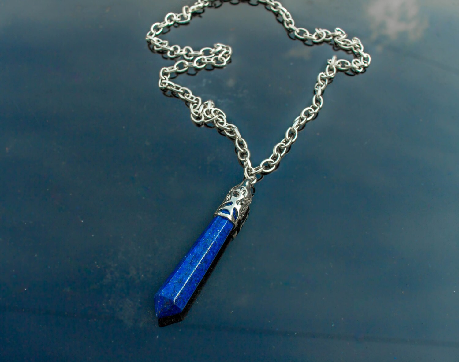 Healing Natural Crystal Necklace Silver Plated Chain - Etsy.de