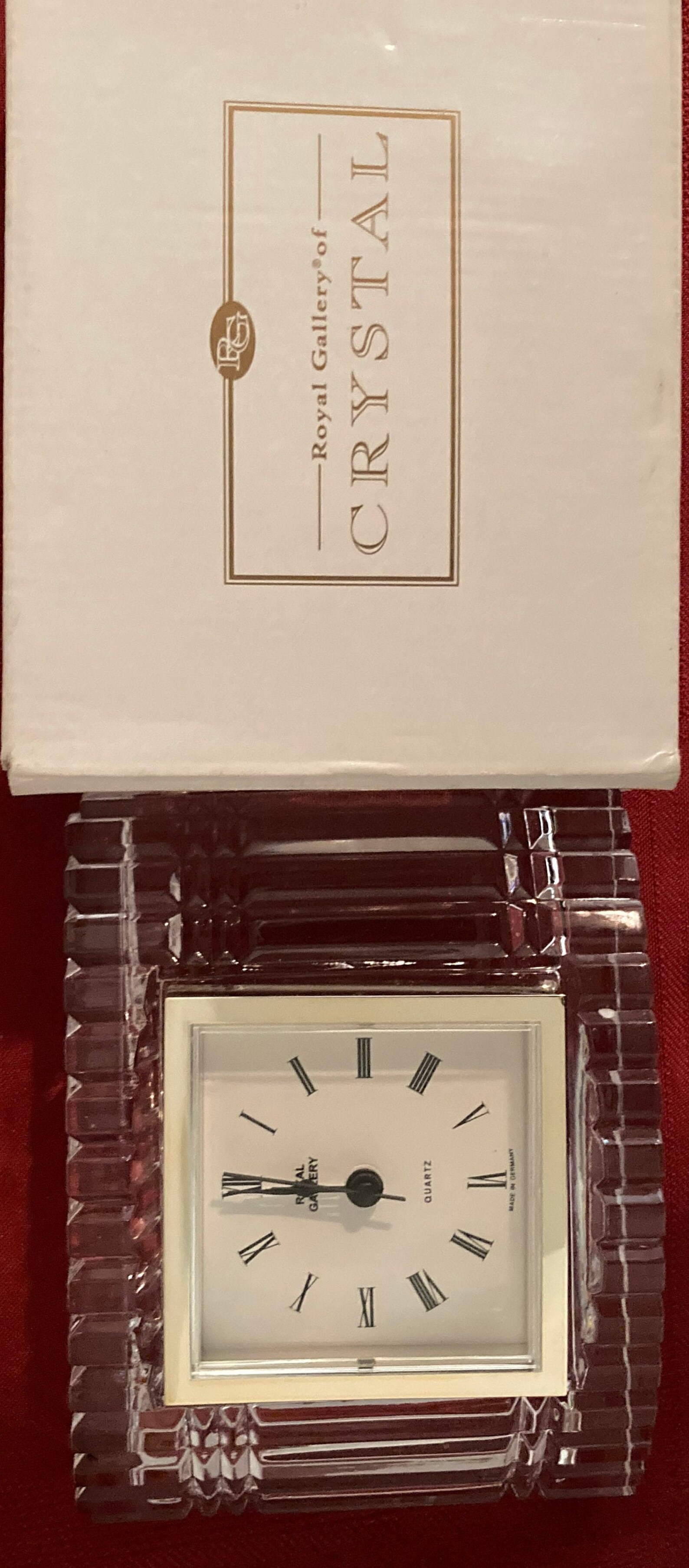 Royal Gallery of Crystal/ Lead Crystal Mantle Clock Made in France 8 1/ ...
