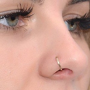 Gold Square Nose Ring 22 Gauge / Daith Earring, Rook Earring, Helix ...