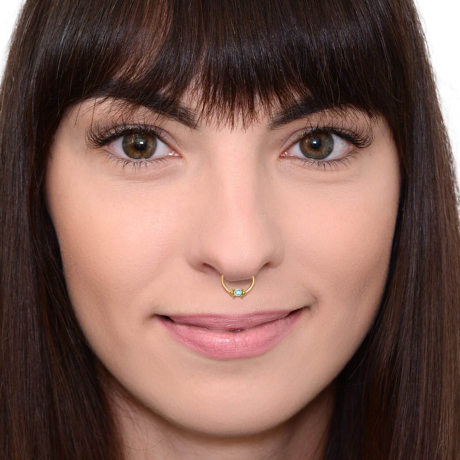 Opal Faux Septum Ring Surgical Steel / Septum Cuff Non | Etsy