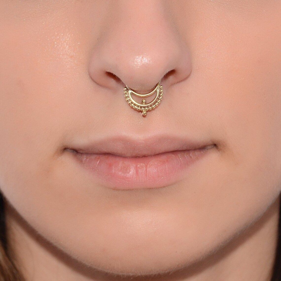 Gold Stammes Septum Ring 16g / Nippel Ring Nasenring Tribal | Etsy